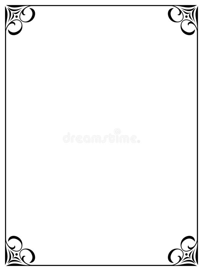 Simple Black Ornamental Decorative Frame Stock Vector - Illustration of ...