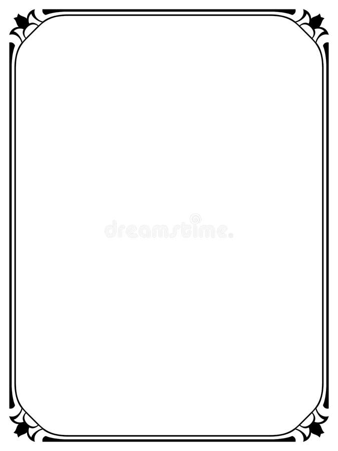 Simple Black Ornamental Decorative Frame Stock Vector - Illustration of ...