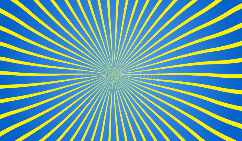 Vector Simple Blue Background Spiral Stripes In Pop Art Style Stock