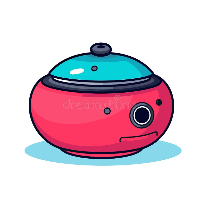 Vector of a Simple Cartoon Bowl with a Colorful Lid Stock Vector ...