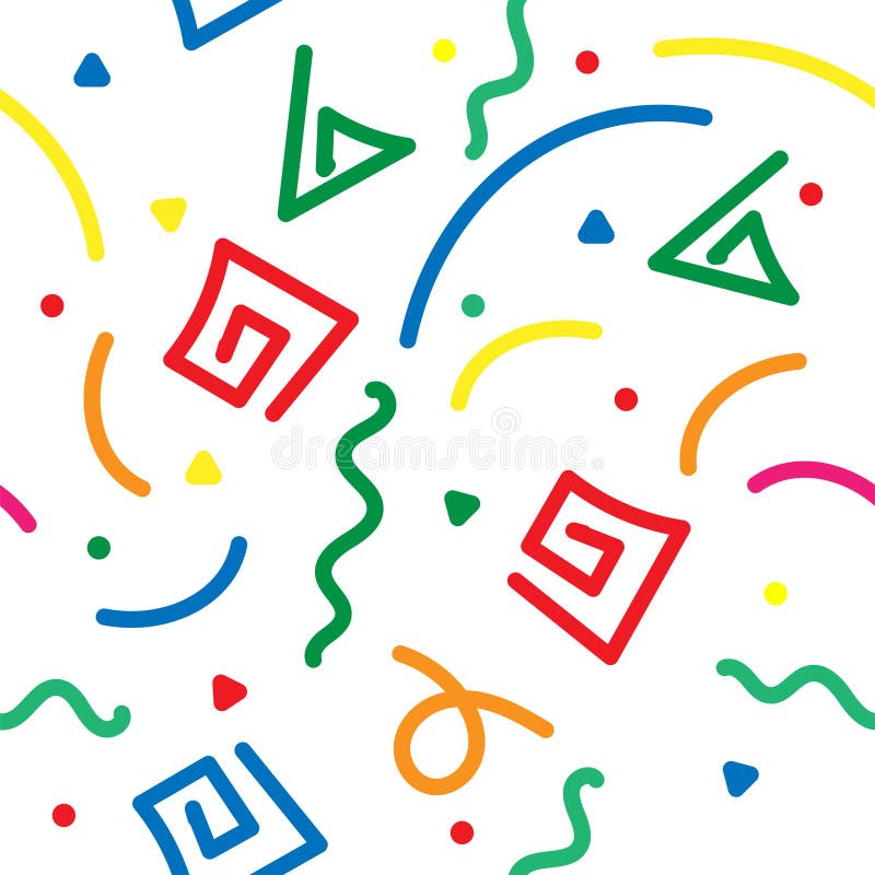 Vector Simple Childish Scribble Backdrop. Colorful Line Doodle Seamless ...