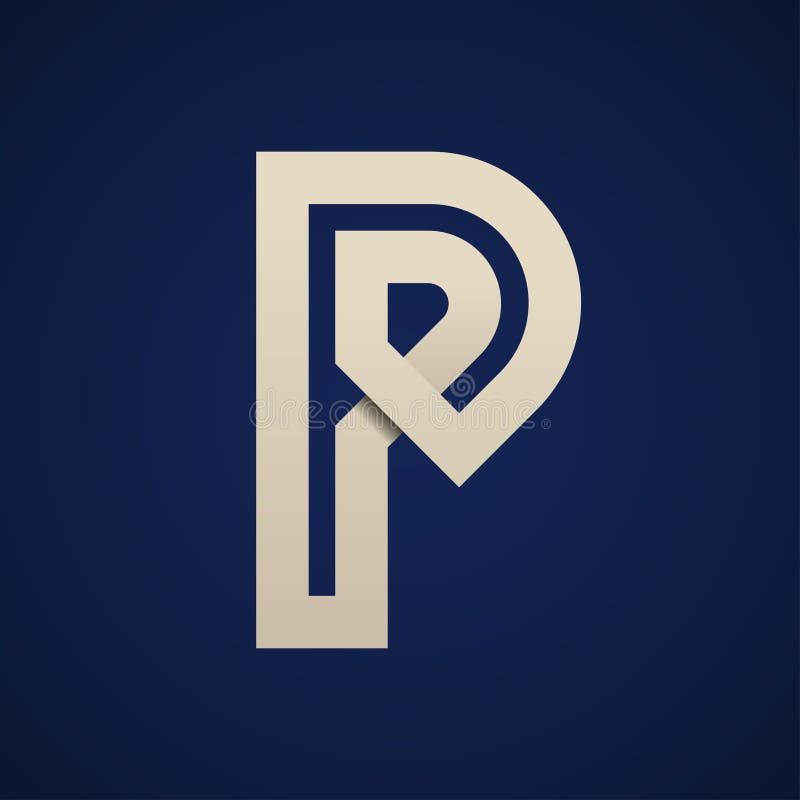 Vector simple del símbolo de letra del papel P stock de ilustración