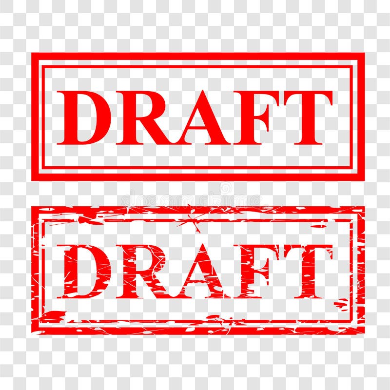 Simple Draft, Red Scratch Rubber Stamp at Transparent Effect Background ...