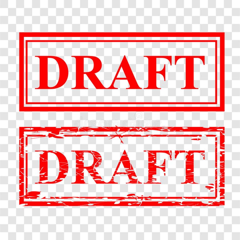 Simple Draft, Red Scratch Rubber Stamp Stock Vector - Illustration of ...