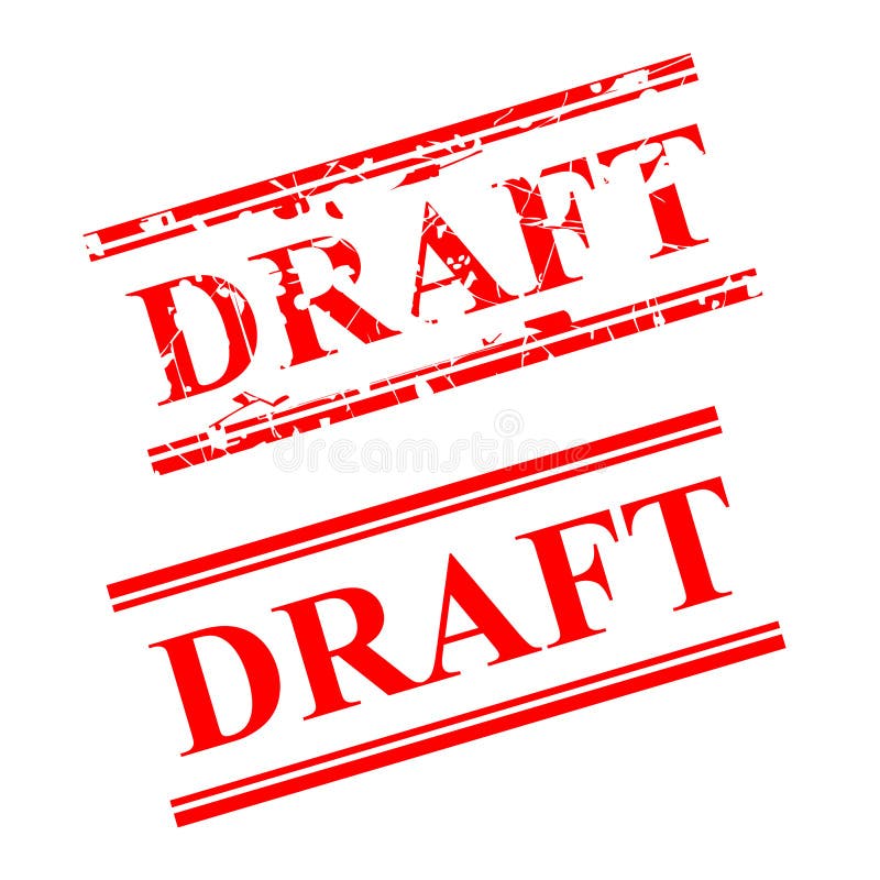 Simple Draft, Red Scratch Rubber Stamp at Transparent Effect Background ...