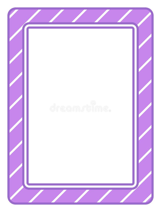 Vector Simple Empty Purple Frame with Stripes Line Stock Vector ...