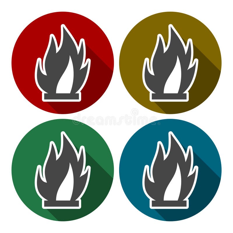 Vector simple fire icon stock vector. Illustration of fire - 127206482