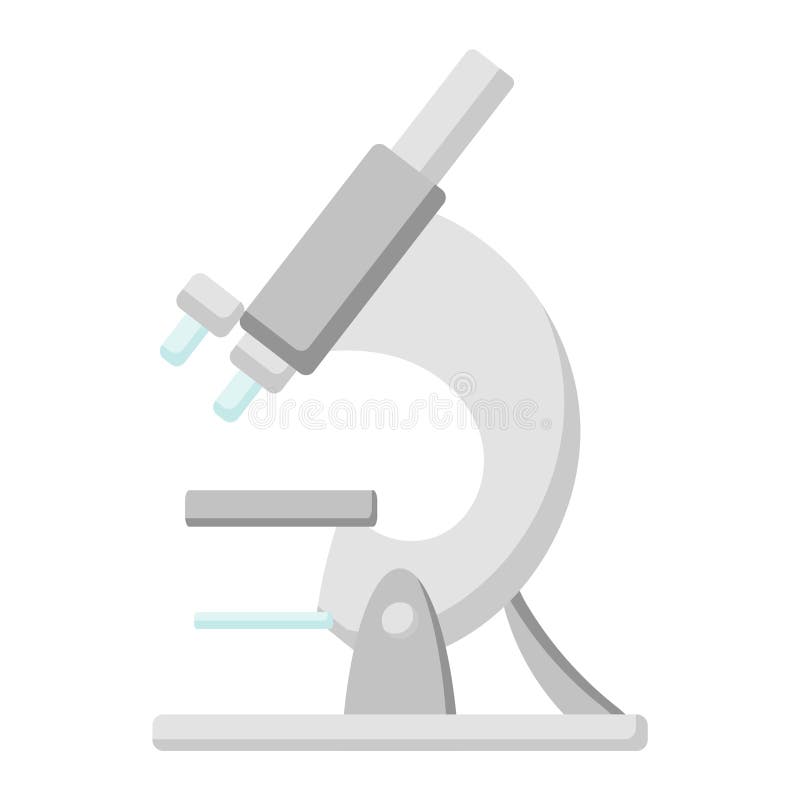 Vector Simple Flat Illustration of Scientific Microscope. Stock ...