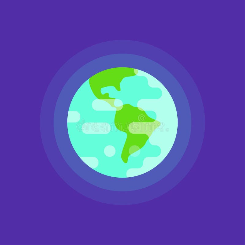 Vector Simple Flat Style Illustration of Planet Earth. Stock Vector ...