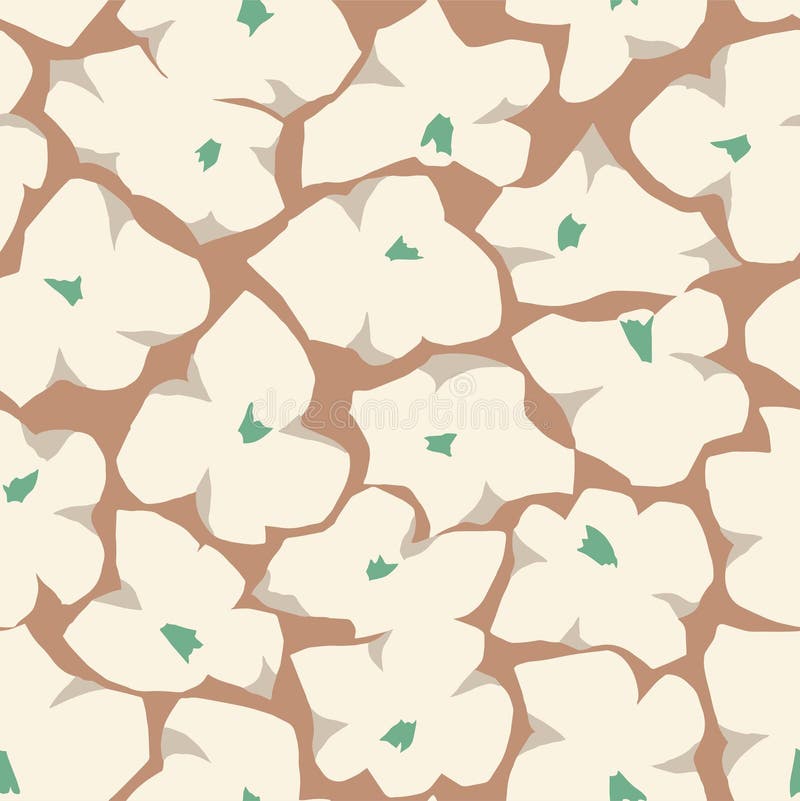 Vector Simple Flower Illustration Seamless Repeat Pattern Digital ...