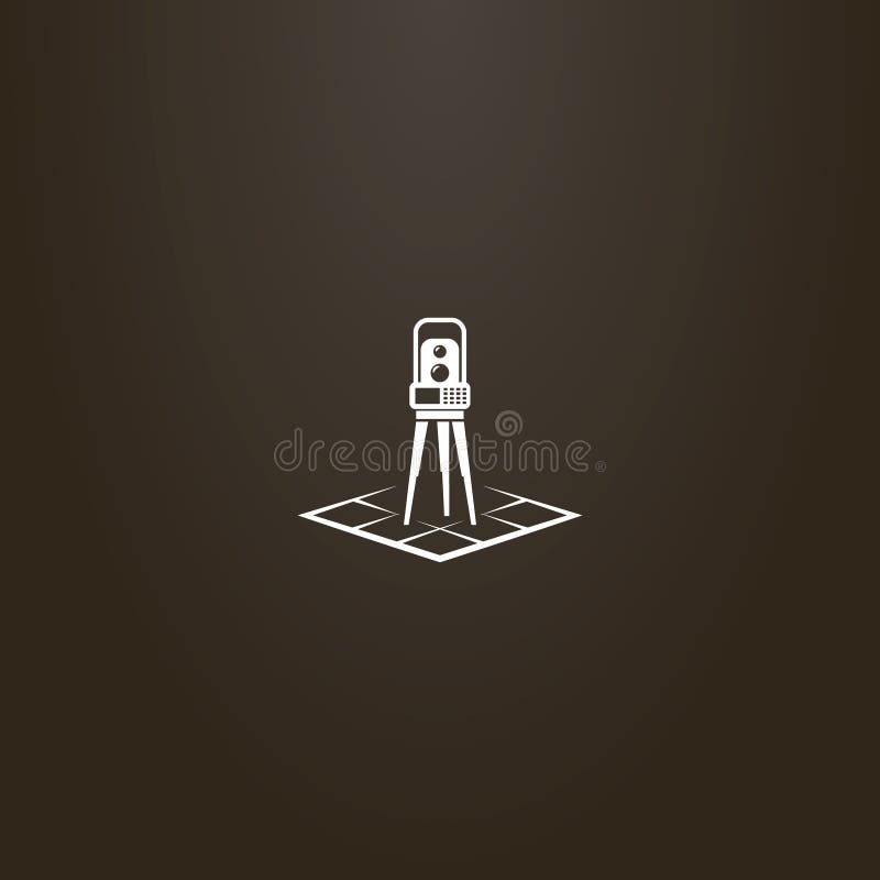 Vector Simple Geometric Sign of Total Station on a Map Stock ...