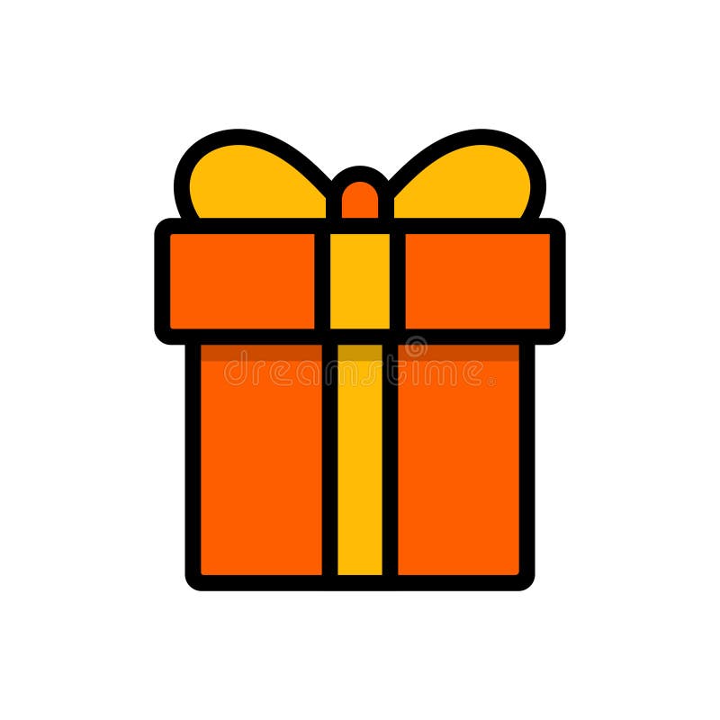 Vector Simple Gift Box Icon Flat Design Stock Vector - Illustration of ...