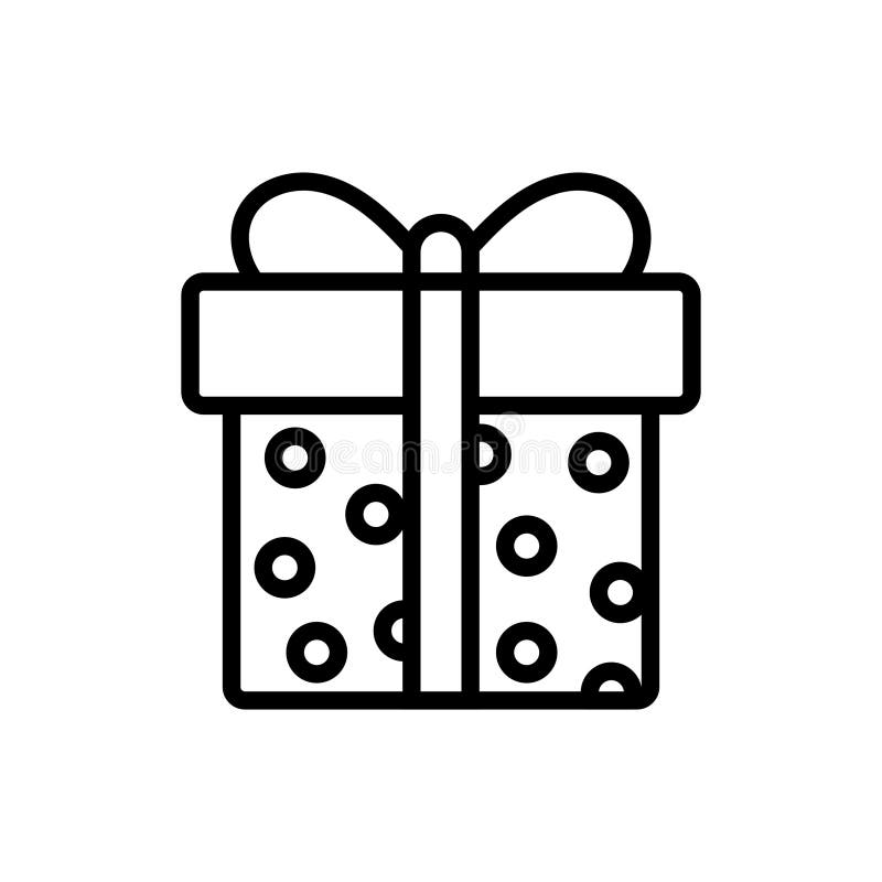 Vector Simple Gift Box Outline Icon Stock Vector - Illustration of ...