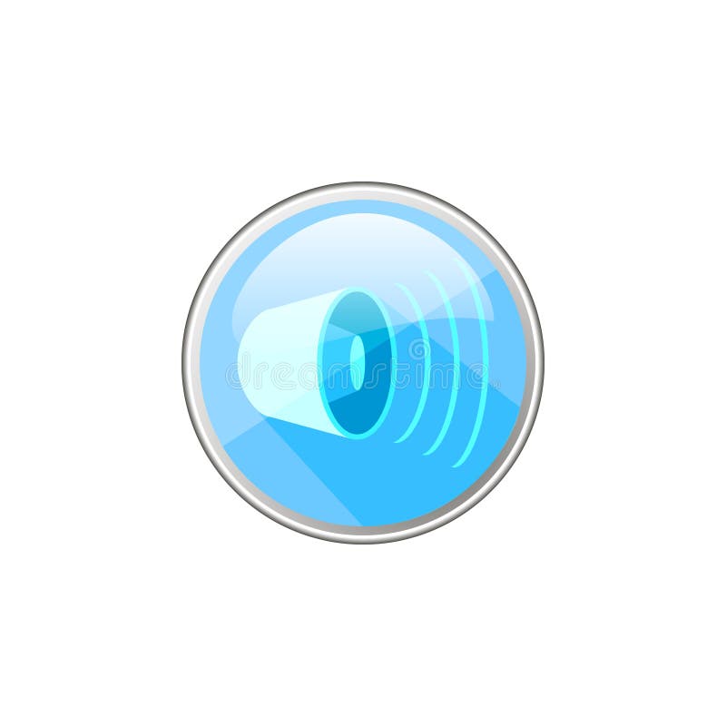 Vector Simple Glass Round Icon White Speaker Volume Stock Vector ...