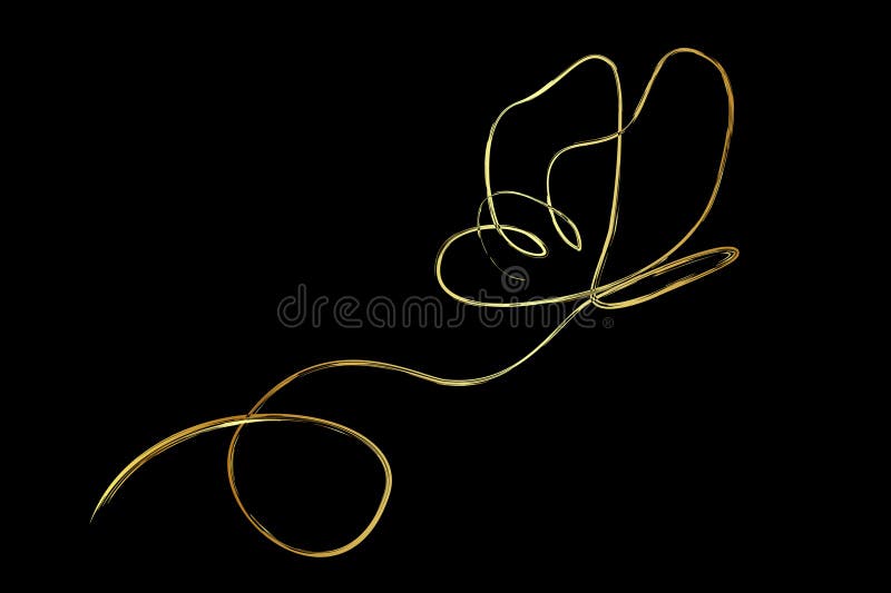 Vector Simple Gold Golden Crayon or Chalk Effect Line Art Single or One ...