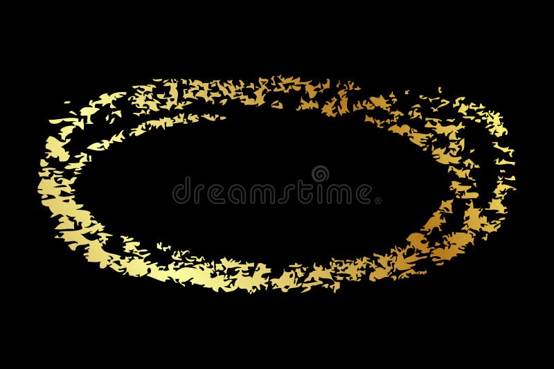 Vector Simple Gold Golden Crayon Sketch Oval Frame Stock Vector ...