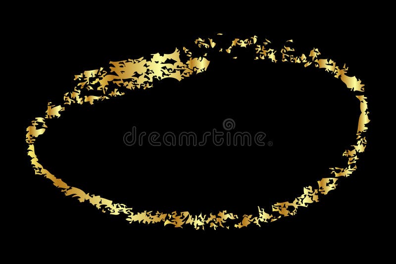 Vector Simple Gold Golden Crayon Sketch Oval Frame Stock Vector ...