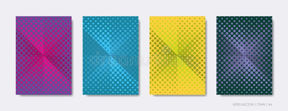 Vector Simple Half Tone Pattern Brochure Templates Stock Vector ...