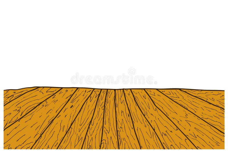 Vector Simple Hand Draw Sketch of Perspective Brown Wooden Floor Stock ...