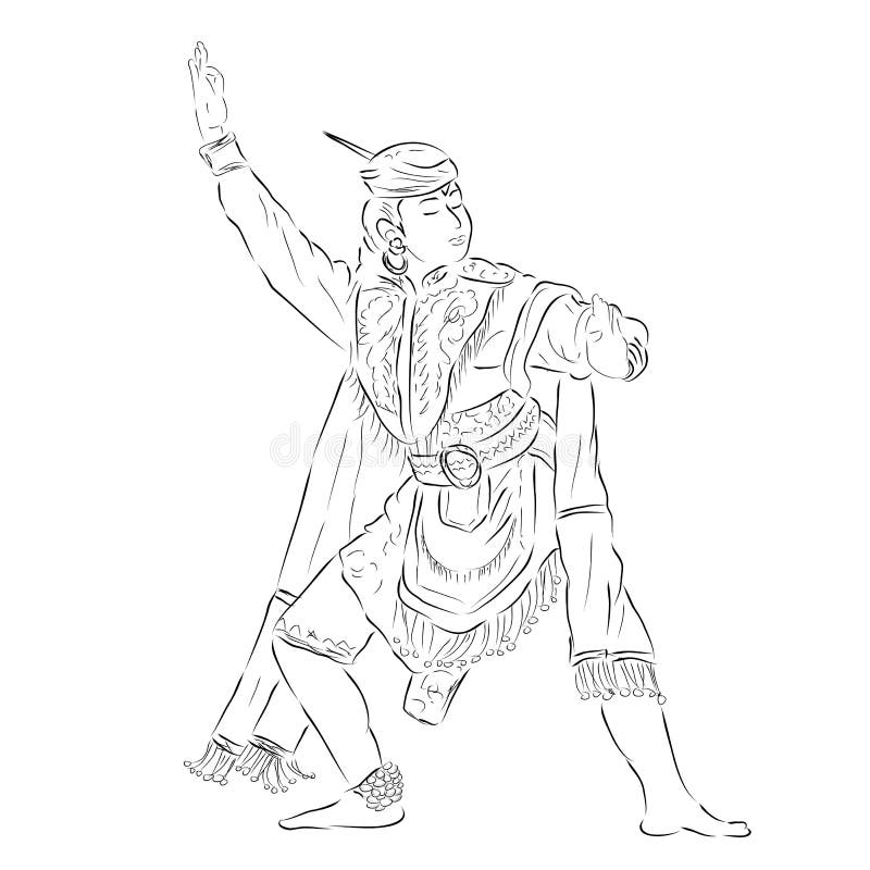 Vector Simple Hand Draw Sketch of Remo Blitar Traditional Dance ...