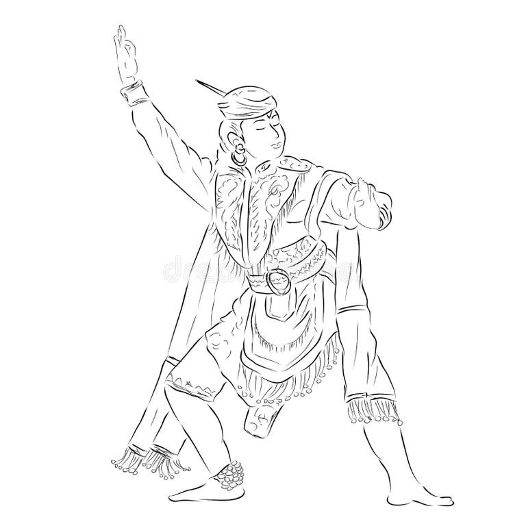 Vector Simple Hand Draw Sketch of Remo Blitar Traditional Dance ...