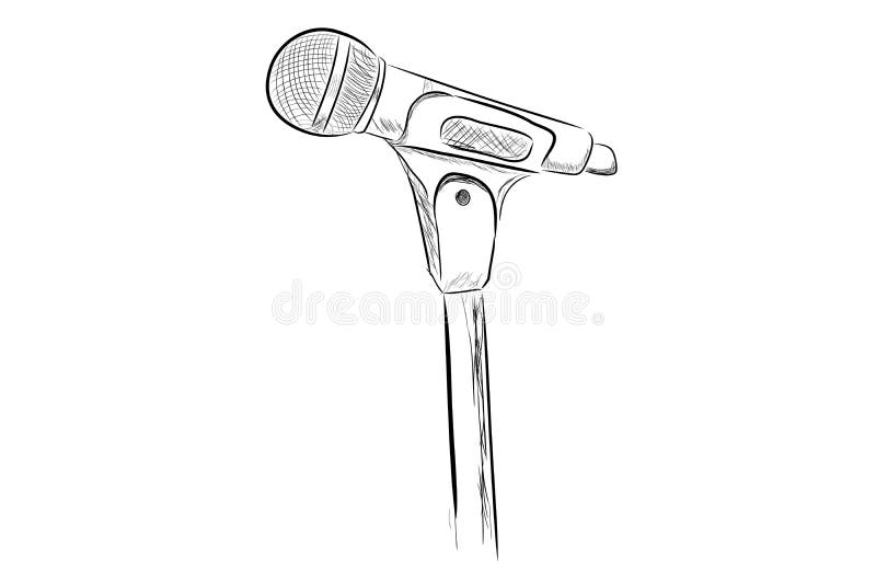 Microphone Stand Sketch Stock Illustrations – 291 Microphone Stand ...