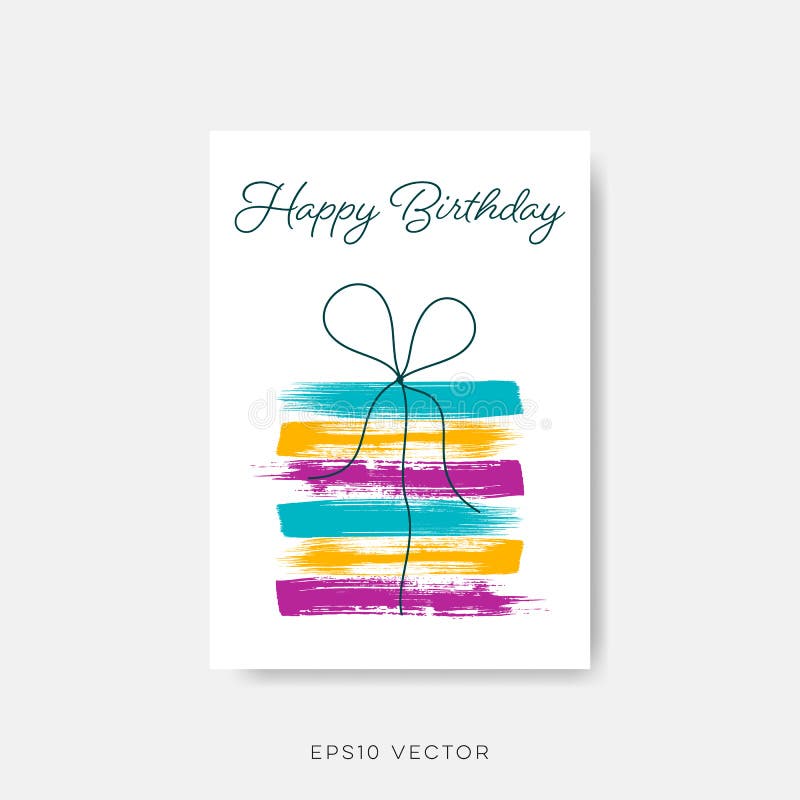 Vector Simple Happy Birthday Card Design Template Stock Vector ...
