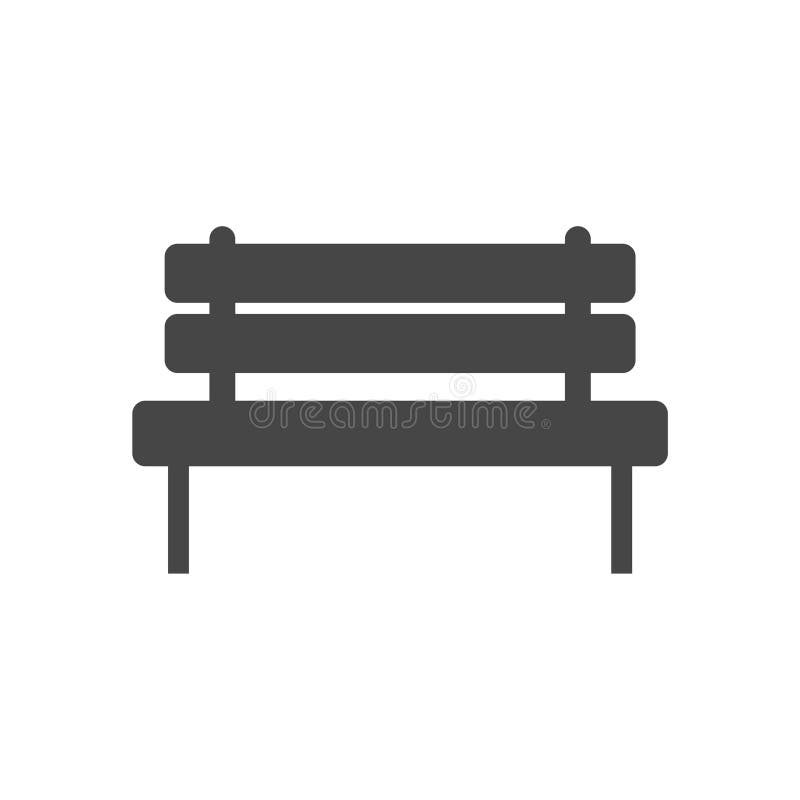 Vector Simple Icon, Bench Icon Stock Vector - Illustration of chair ...