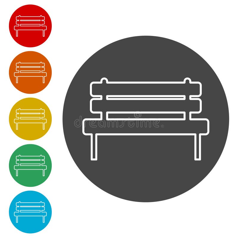 Vector Simple Icon, Bench Icon Stock Vector - Illustration of garden ...