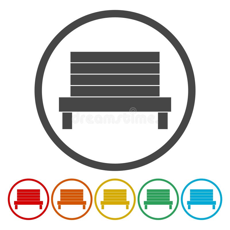 Vector Simple Icon, Bench Icon Stock Vector - Illustration of park ...