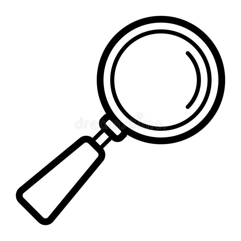Vector Simple Icon of Magnifier. Stock Vector - Illustration of simple ...
