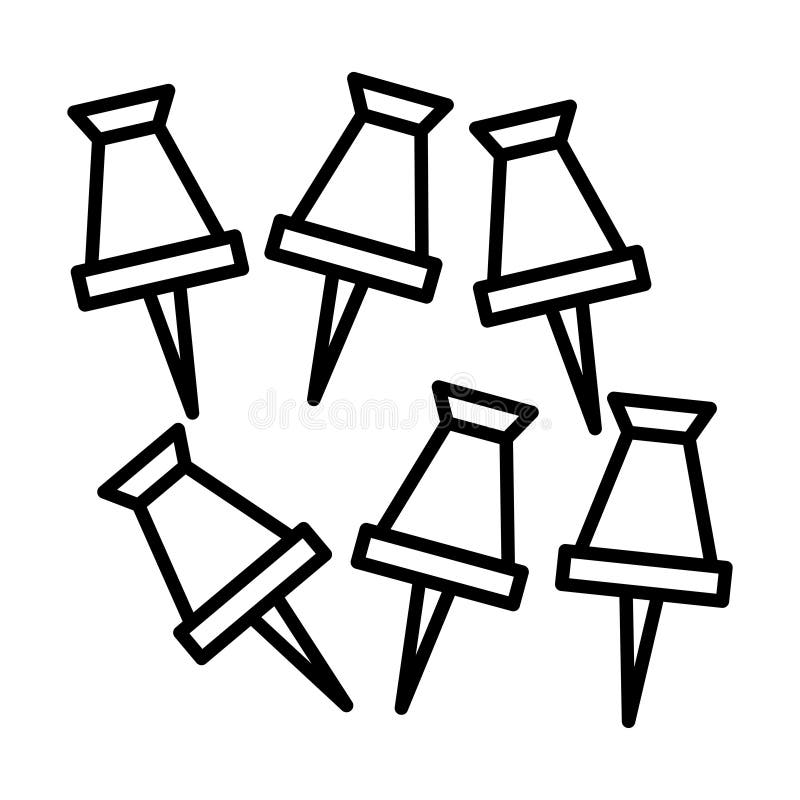 Vector Simple Icon of Pins. Stock Vector - Illustration of accessories ...