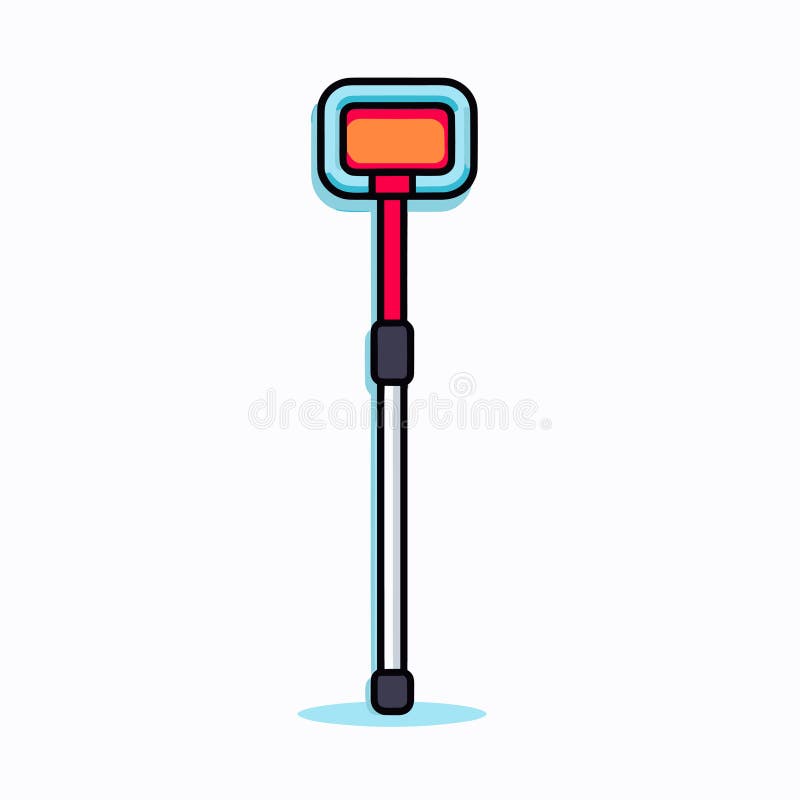 Vector of a Simple Vector Icon of a Red and Blue Stick with a Black ...