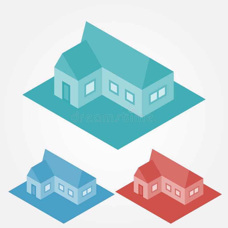 Vector Simple Isometric Houses Stock Vector - Illustration of blue ...