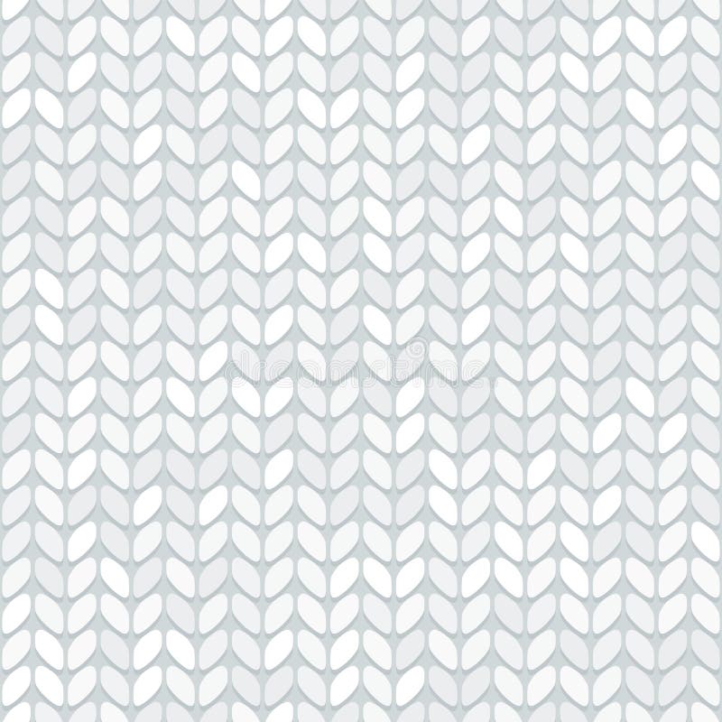 Vector Simple Knitted Seamless Pattern. Light Grey Knit Texture Stock ...