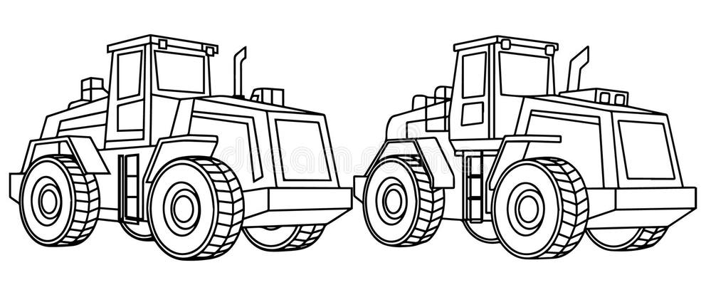 Vector Simple Line Drawing of a Tank Loader Stock Vector - Illustration ...