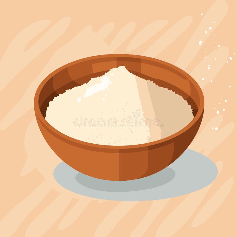 Vector of a Simple Line Icon Representing a Wooden Bowl Filled with ...