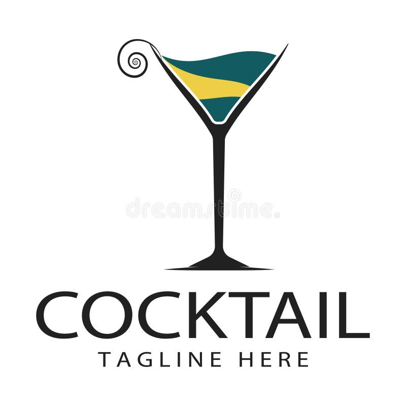 Vector Simple Logo Cocktail Stock Vector - Illustration of brand, drink ...