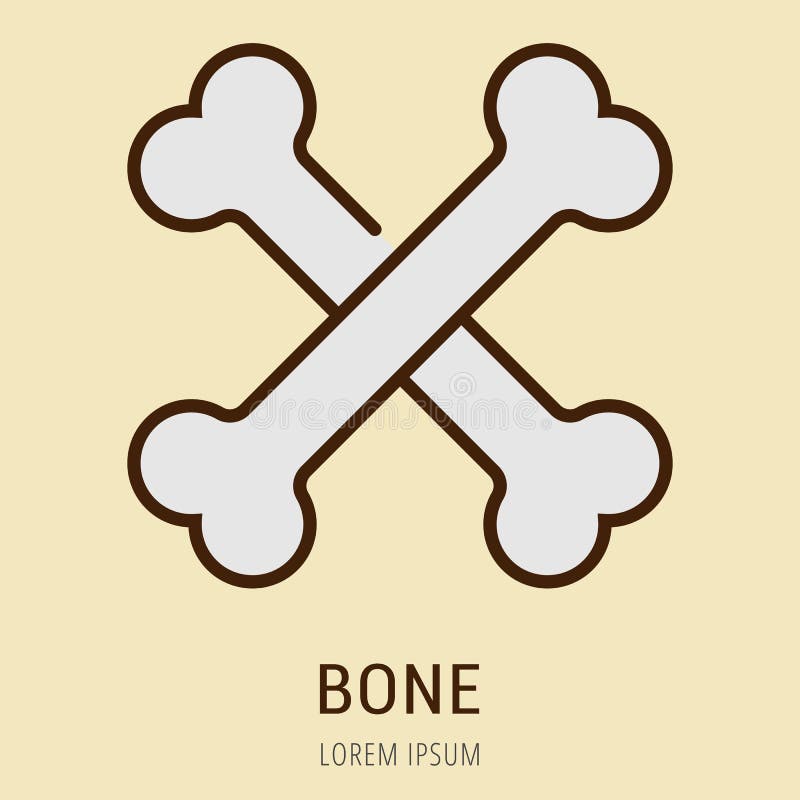 Vector Simple Logo Template Bone Stock Illustration - Illustration of ...