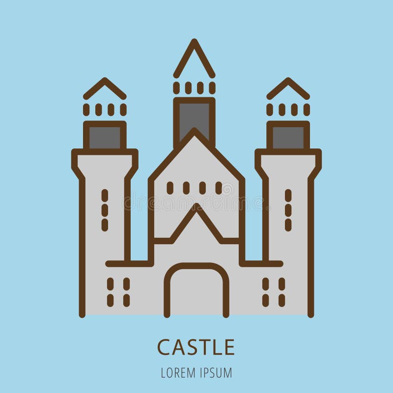 Vector Simple Logo Template Castle Stock Illustration - Illustration of ...