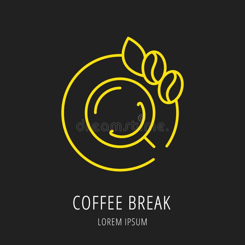 Vector Simple Logo Template Coffee Break Stock Illustration ...