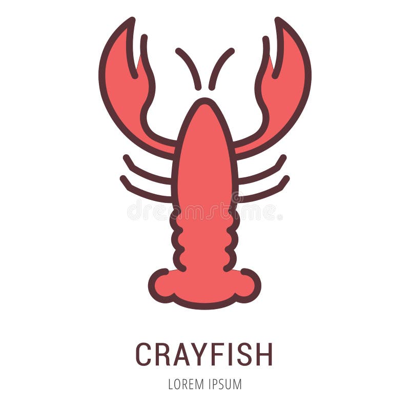 Vector Simple Logo Template Crayfish Stock Illustration - Illustration ...