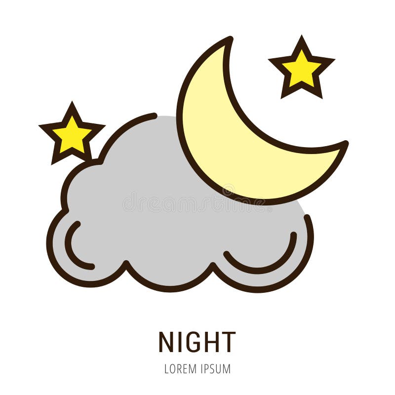 Vector Simple Logo Template Night Stock Illustration - Illustration of ...