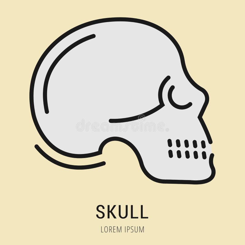 Vector Simple Logo Template Skull Stock Illustration - Illustration of ...