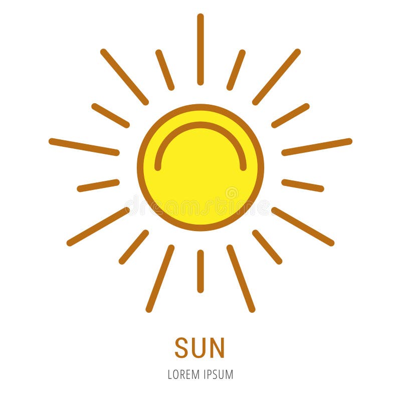 Vector Simple Logo Template Sun Stock Illustration - Illustration of ...