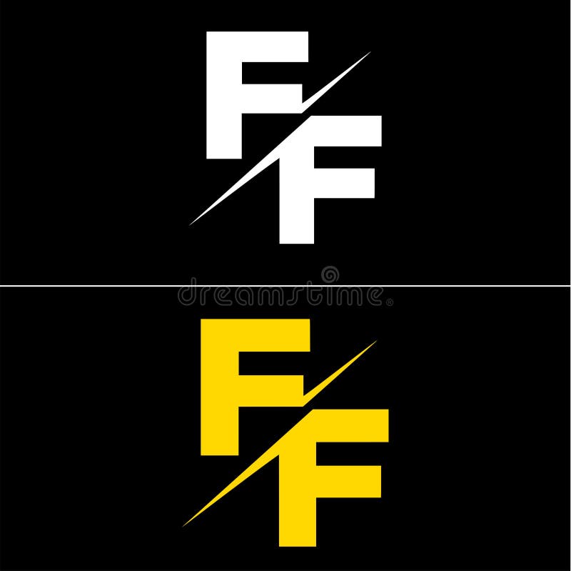 Vector Simple Logo with Two Letters F. FF Logo for Business Stock ...