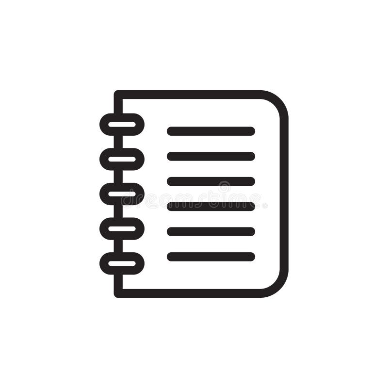 Vector Simple Notebook Icon Symbol Stock Illustration - Illustration of ...