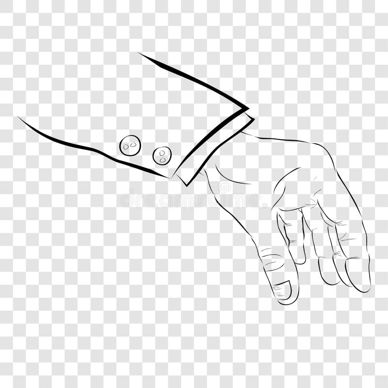 Vector Simple Outline Sketch Man Hand Picking Something, at Transparent ...
