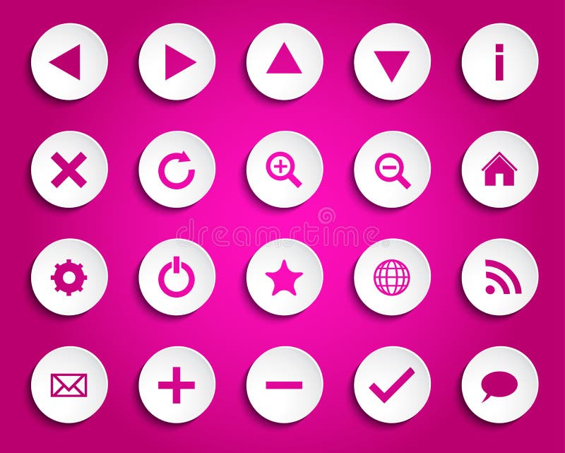 Set of pink icons stock illustration. Illustration of folder - 355001