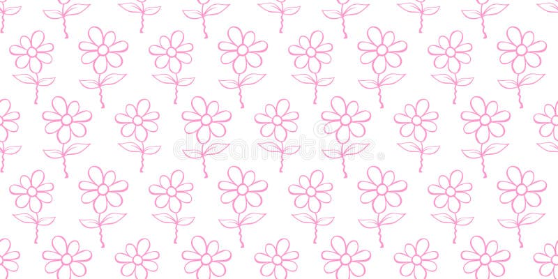 Vector Simple Primitive Floral Seamless Pattern. Cute Endless Print ...
